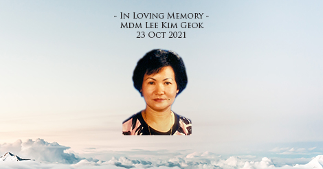 Online Obituary of Mdm. Lee Kim Geok - The Beautiful Memories