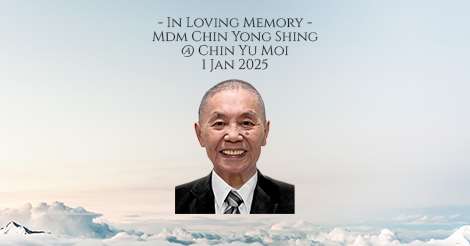 Online Obituary of Mr. Chin Yong Shing @ Chin Yu Moi - The Beautiful Memories